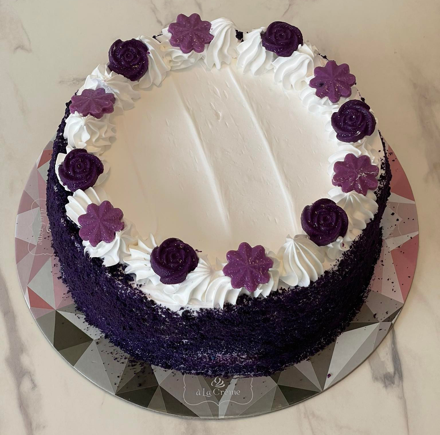 Ube Macapuno with Walnuts - A La Creme Cafe Bistro Cakeshop